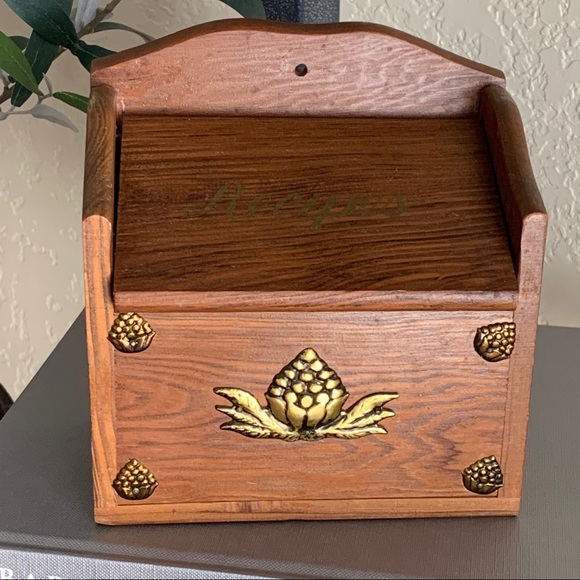 Vintage | Kitchen | Vintage Gail Craft Wood Counter I Hanging Recipe ...